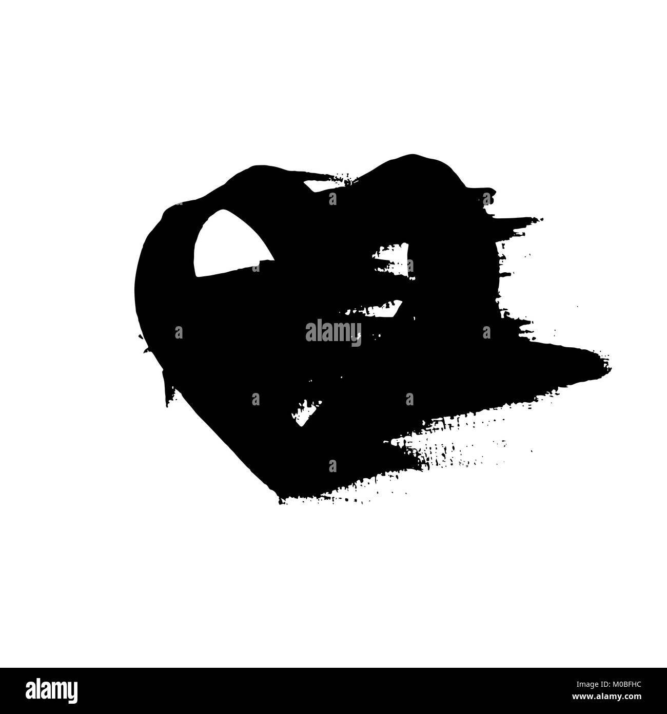 Grunge heart. Valentine day print. Vector illustration Stock Vector ...