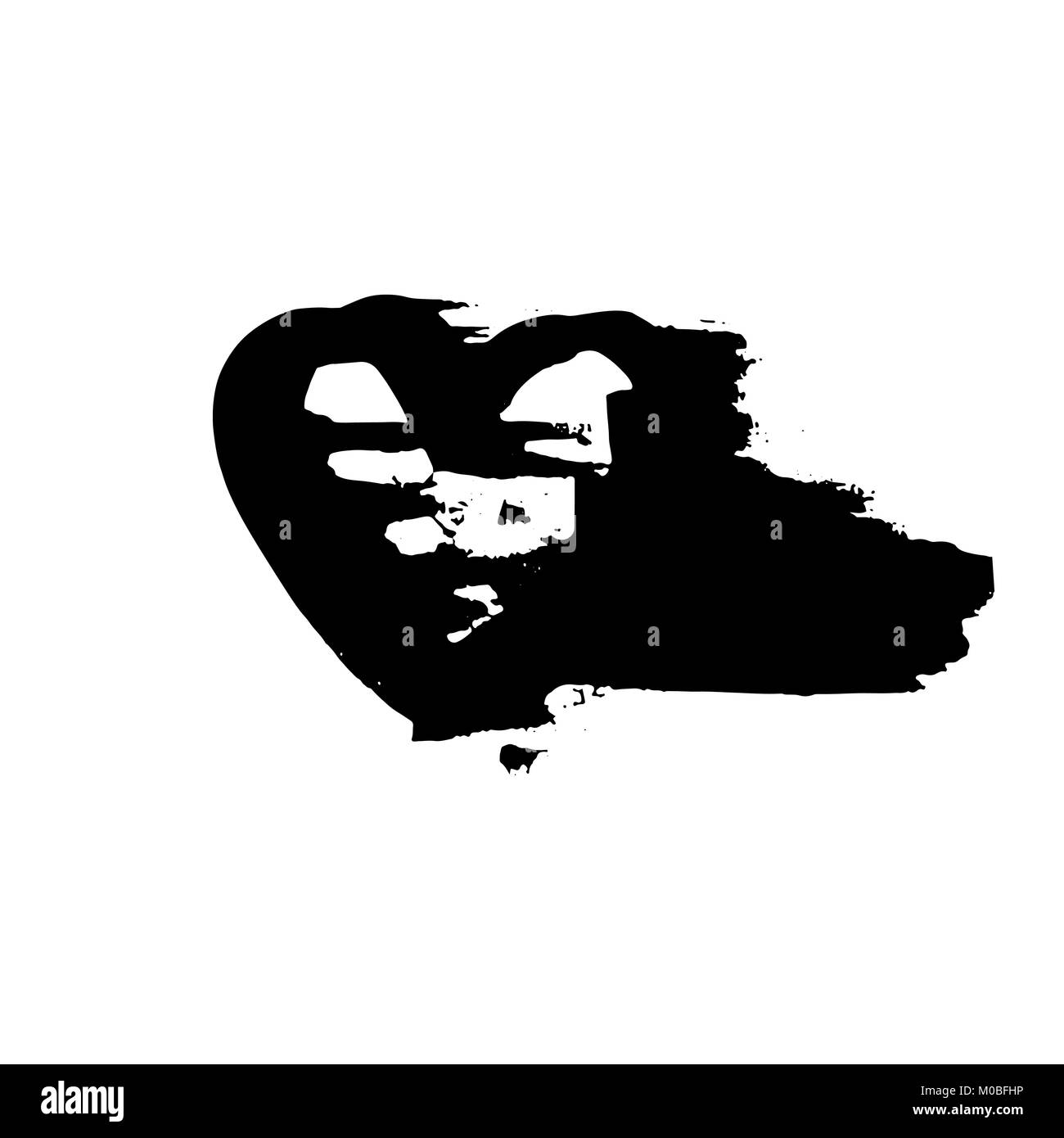 Grunge heart. Valentine day print. Vector illustration Stock Vector ...