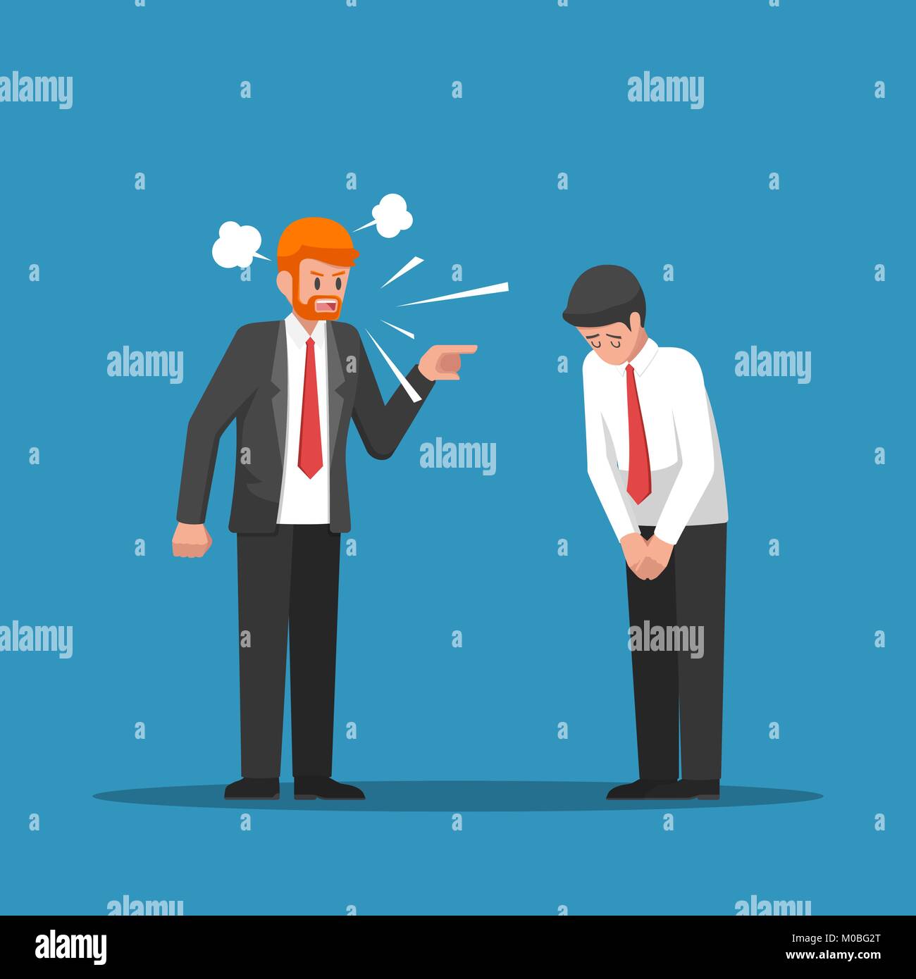 Boss or business leader feeling angry and blames his employee Stock ...
