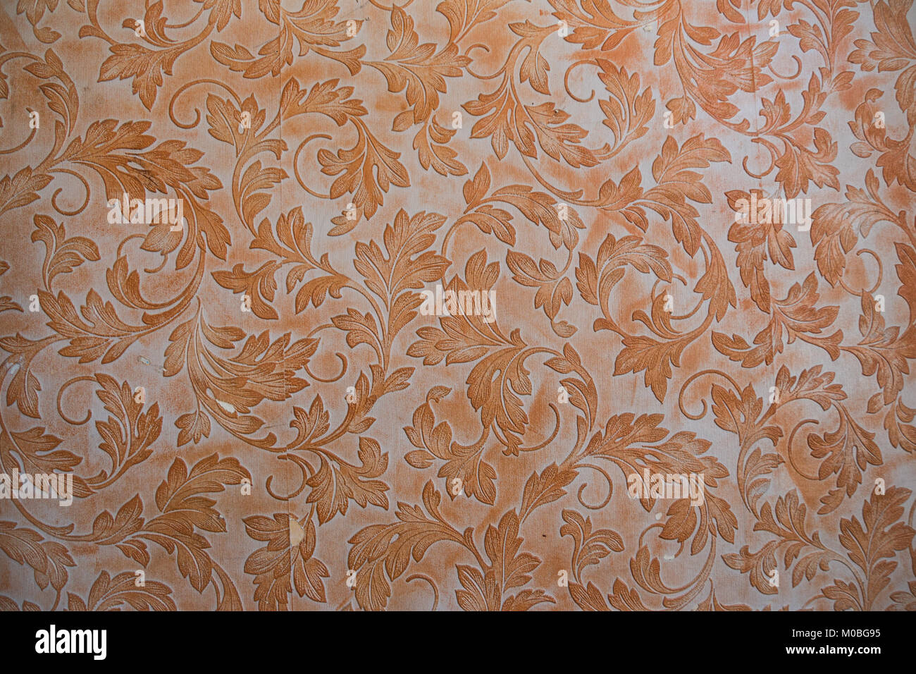 Leafy orange vine wallpaper pattern background with texture Stock Photo ...