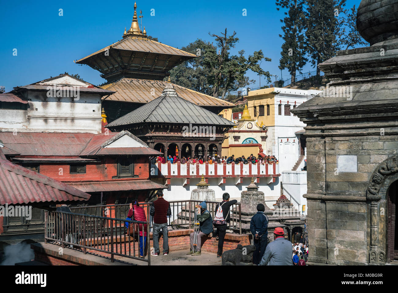 Pashupatinath Temple and Bagmati River in Kathmandu, Nepal Stock Photo ...