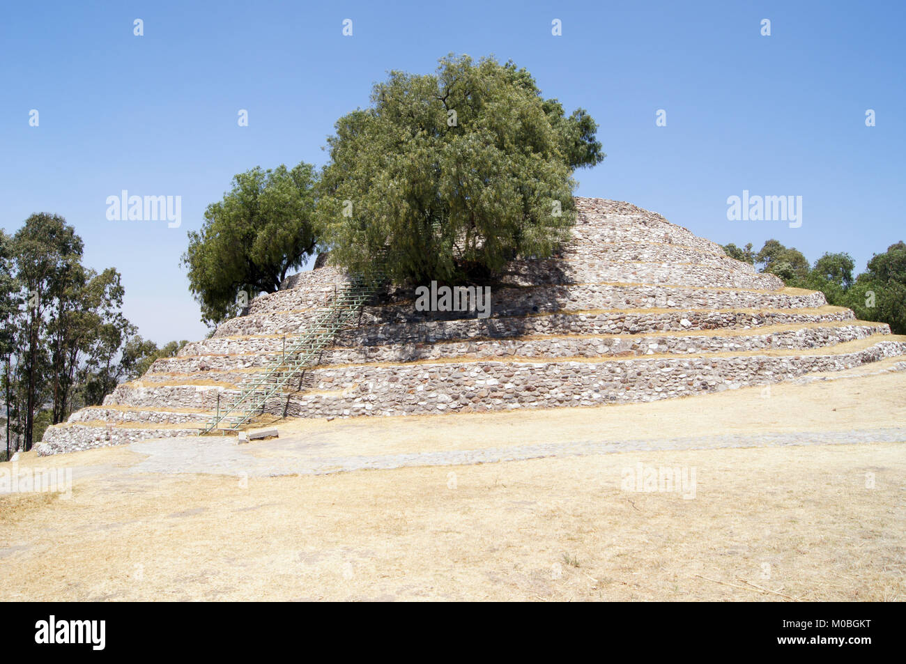 Spiral piramid in the Xochitecatl ruins in Mexico Stock Photo - Alamy