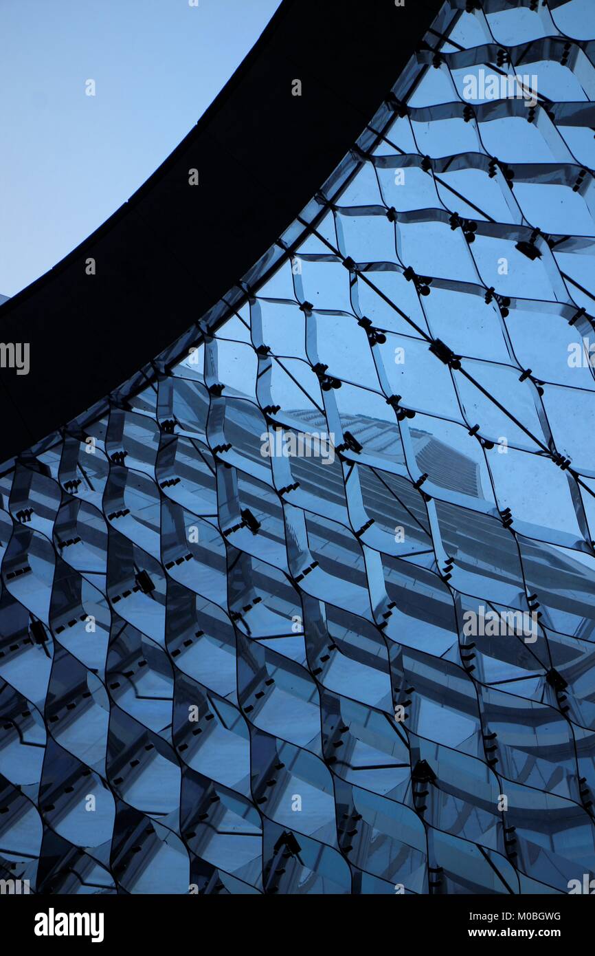 Geometric blue glass pattern on skyscraper Stock Photo - Alamy
