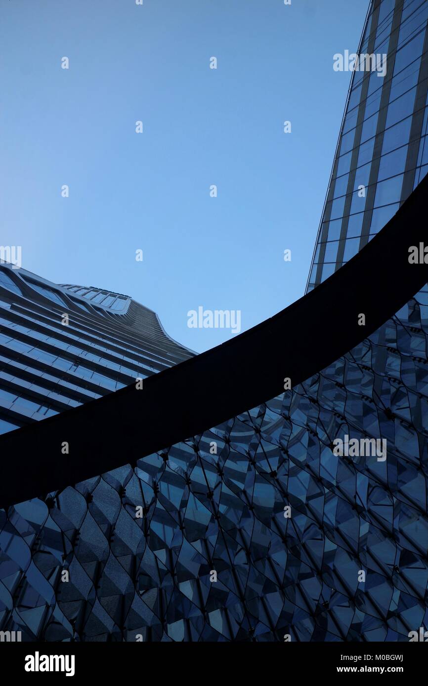 Geometric blue glass pattern on skyscraper Stock Photo - Alamy