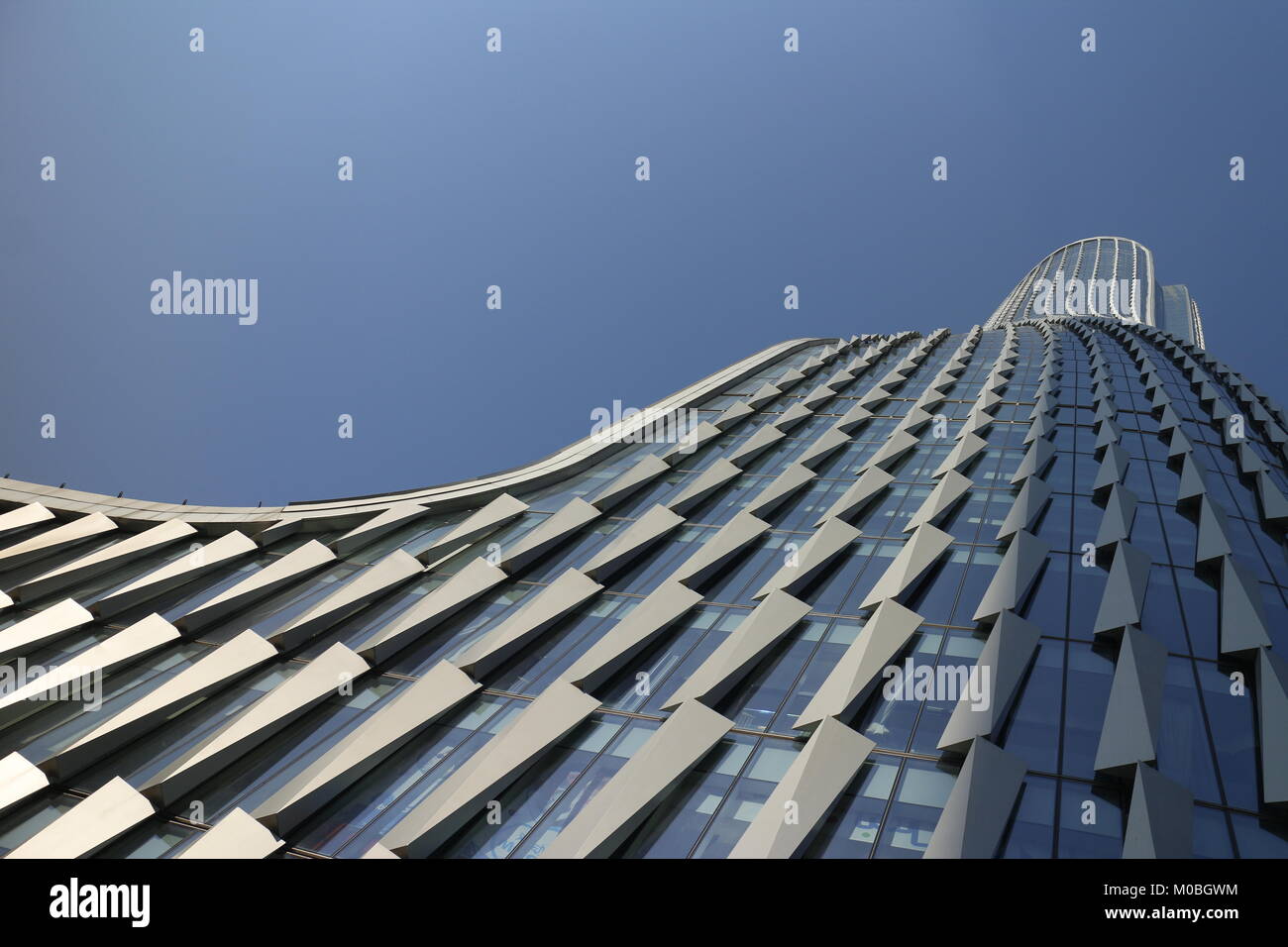 Tower of Ascott Raffles City building in Hangzhou, China Stock Photo ...