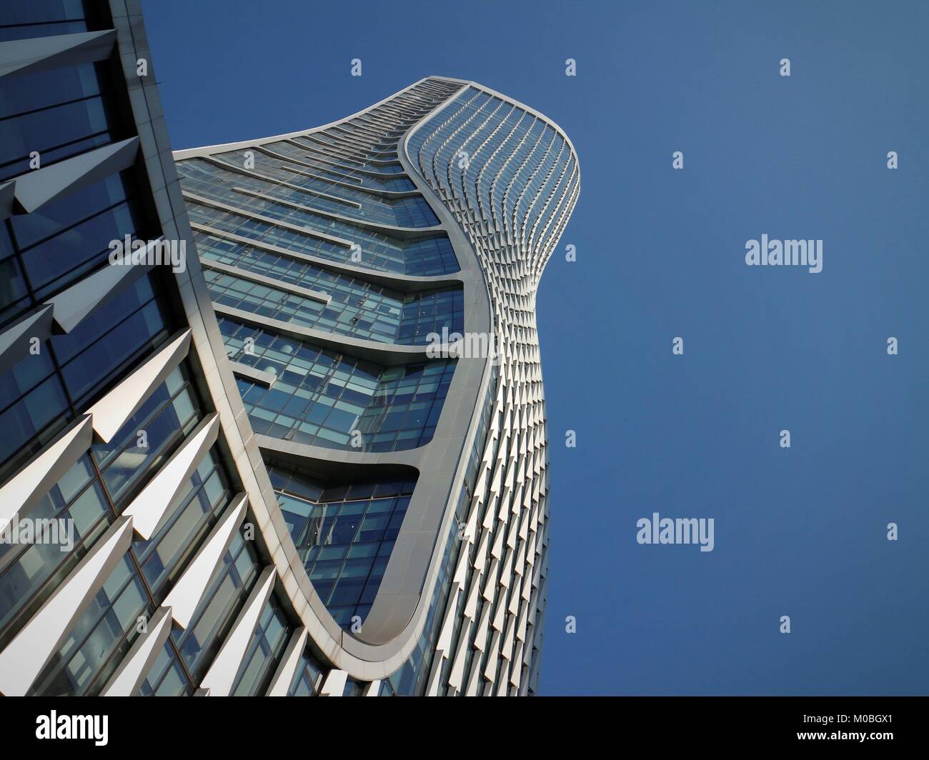 Tower of Ascott Raffles City building in Hangzhou, China Stock Photo ...