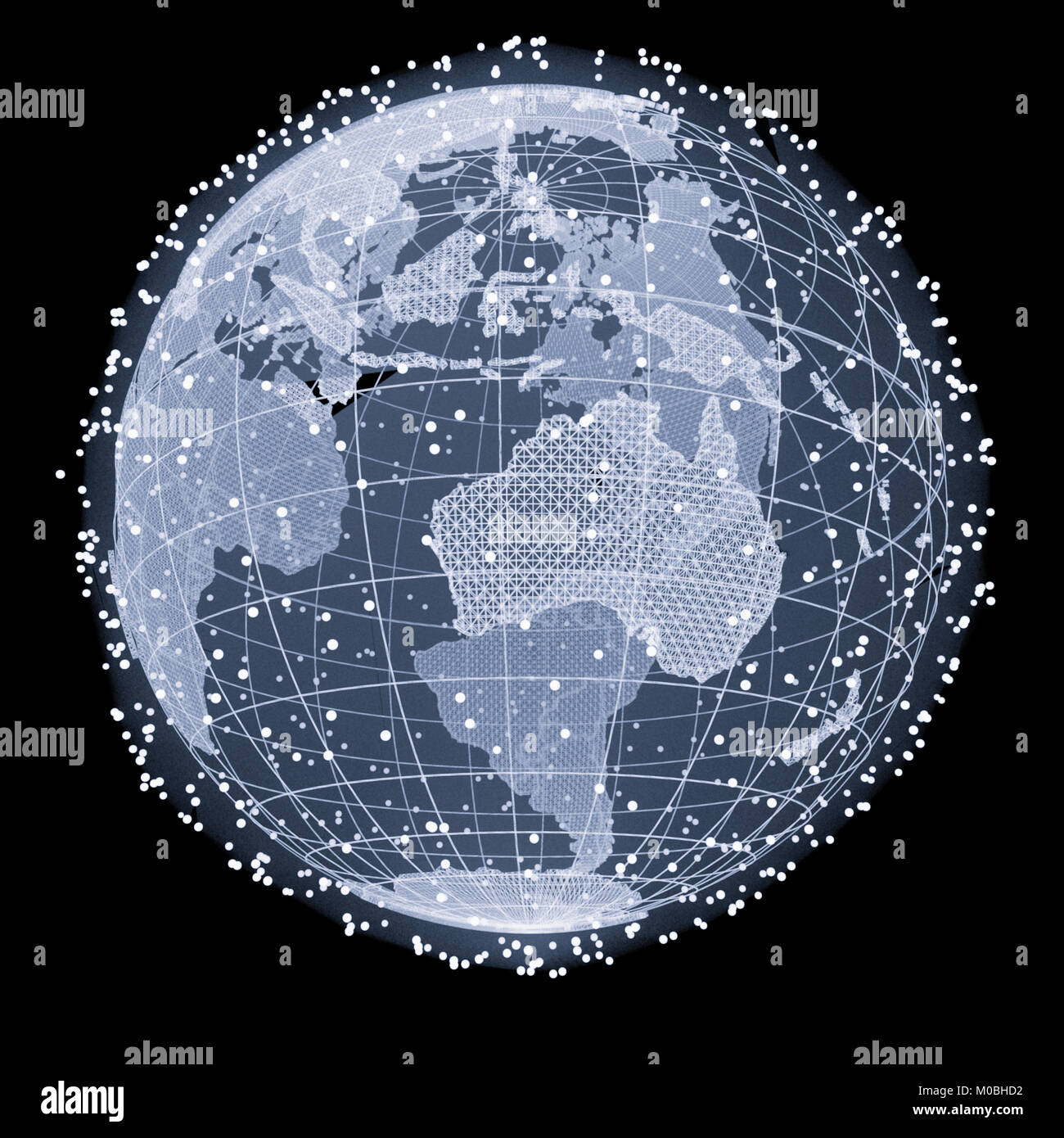 Abstract Telecommunication Earth Map Stock Photo - Alamy