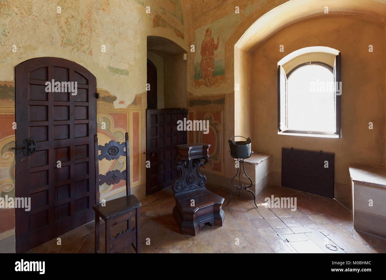 Gradara, Italy - June 16, 2017: Interior of Gradara castle. The castle ...
