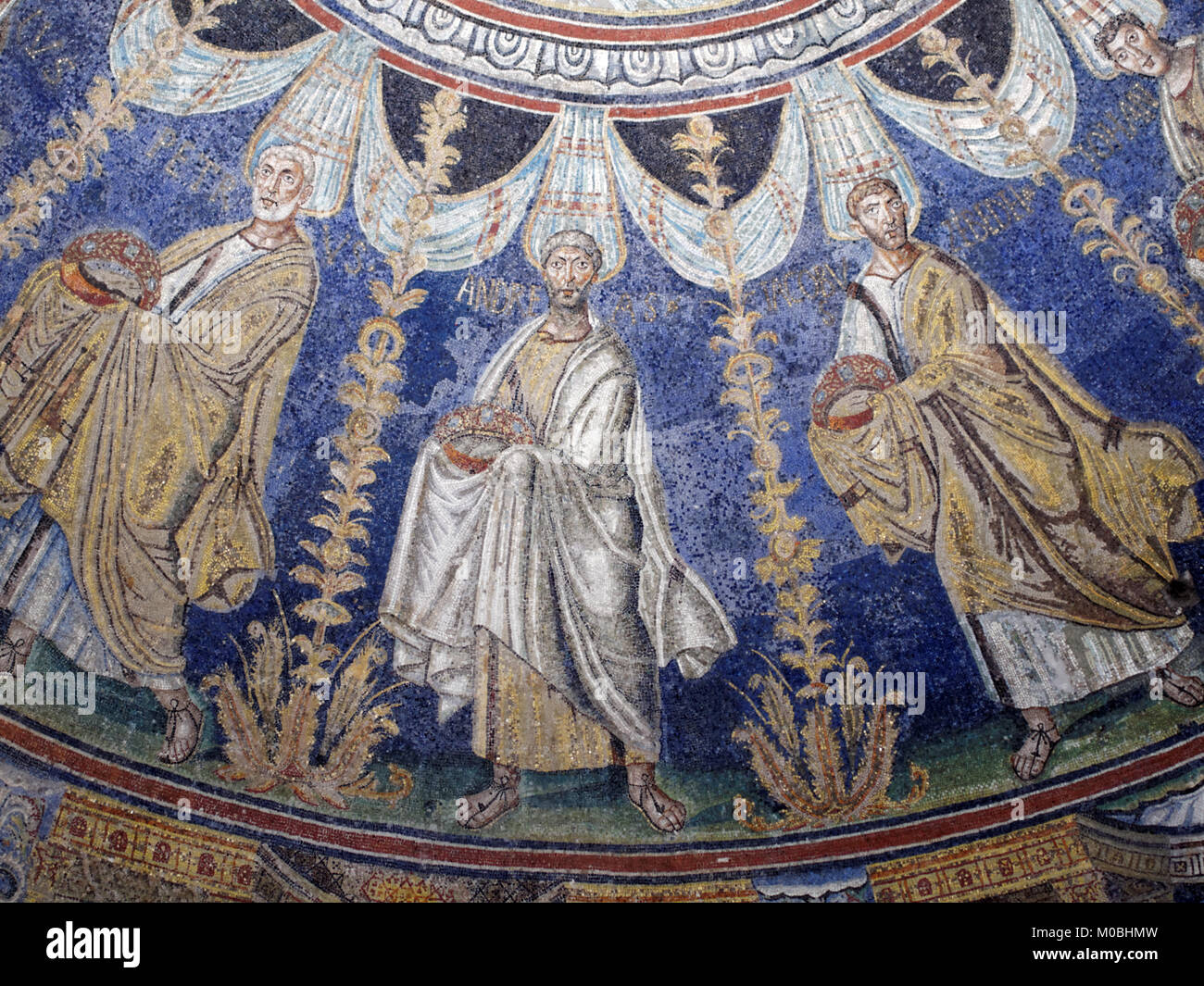 Ravenna, Italy - June 15, 2017: Ceiling mosaics in Baptistery of Neon ...