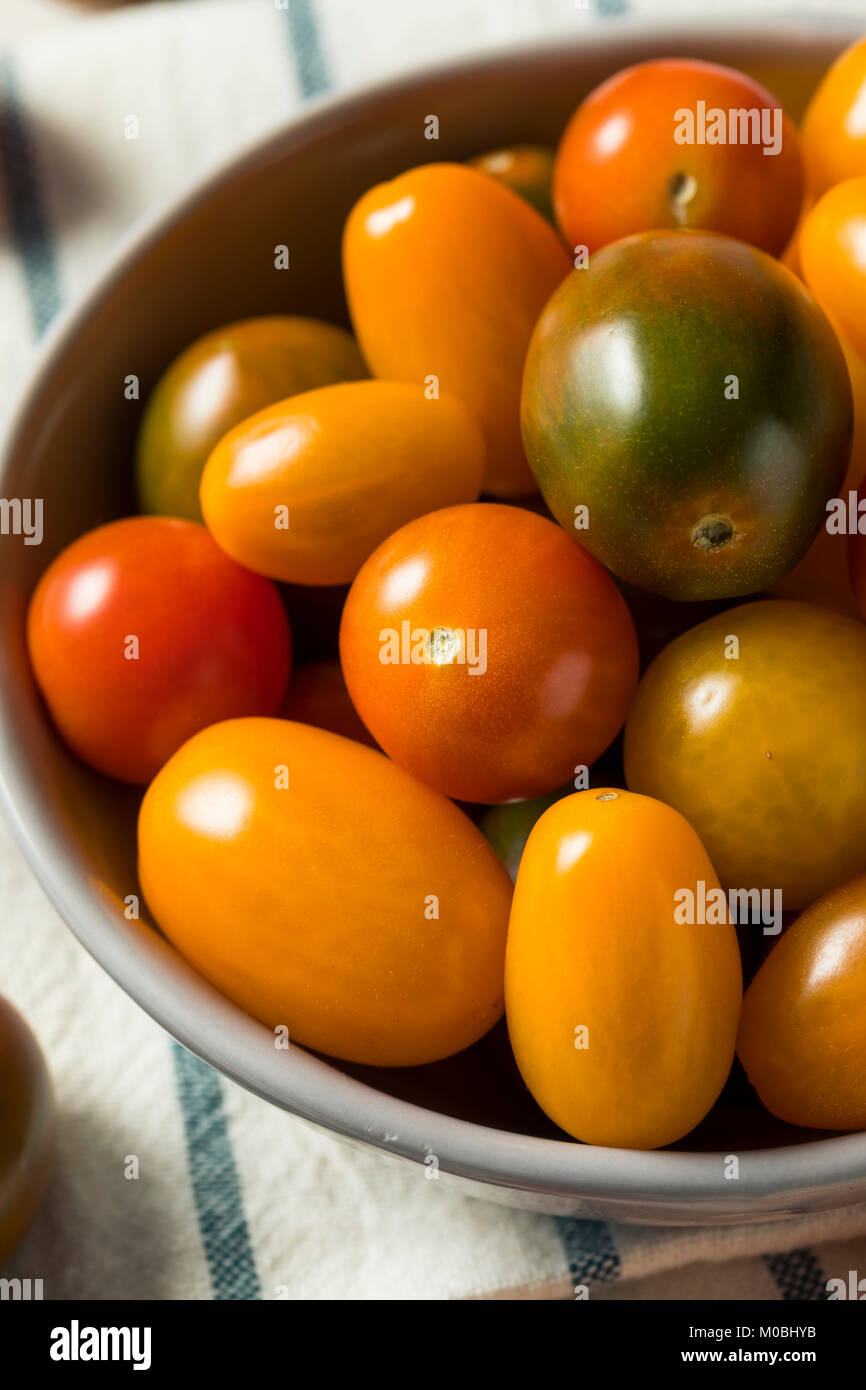 Organic Heirloom Cherry Tomatoes in a Bowl Stock Photo - Alamy