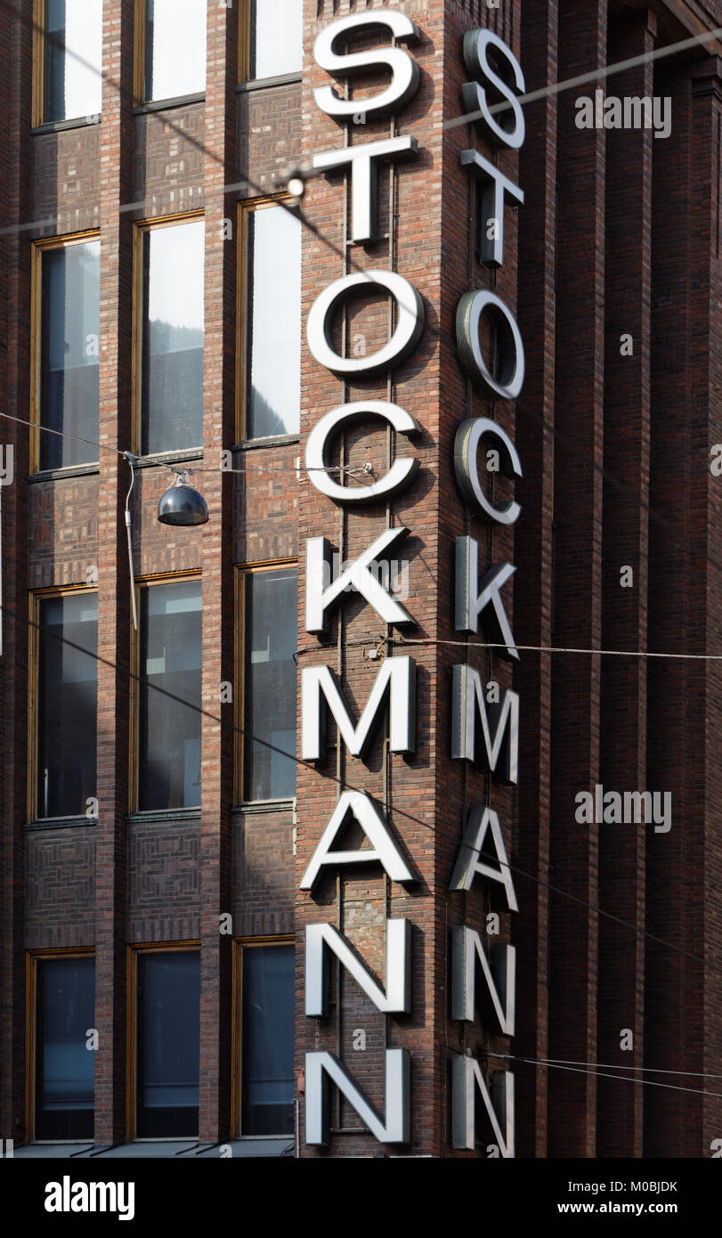 Helsinki, Finland - August 21, 2016: Label on the Stockmann department ...