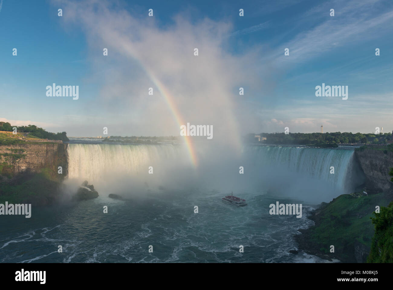 spectacular rainbow in the mist of Niagara Fall Stock Photo - Alamy