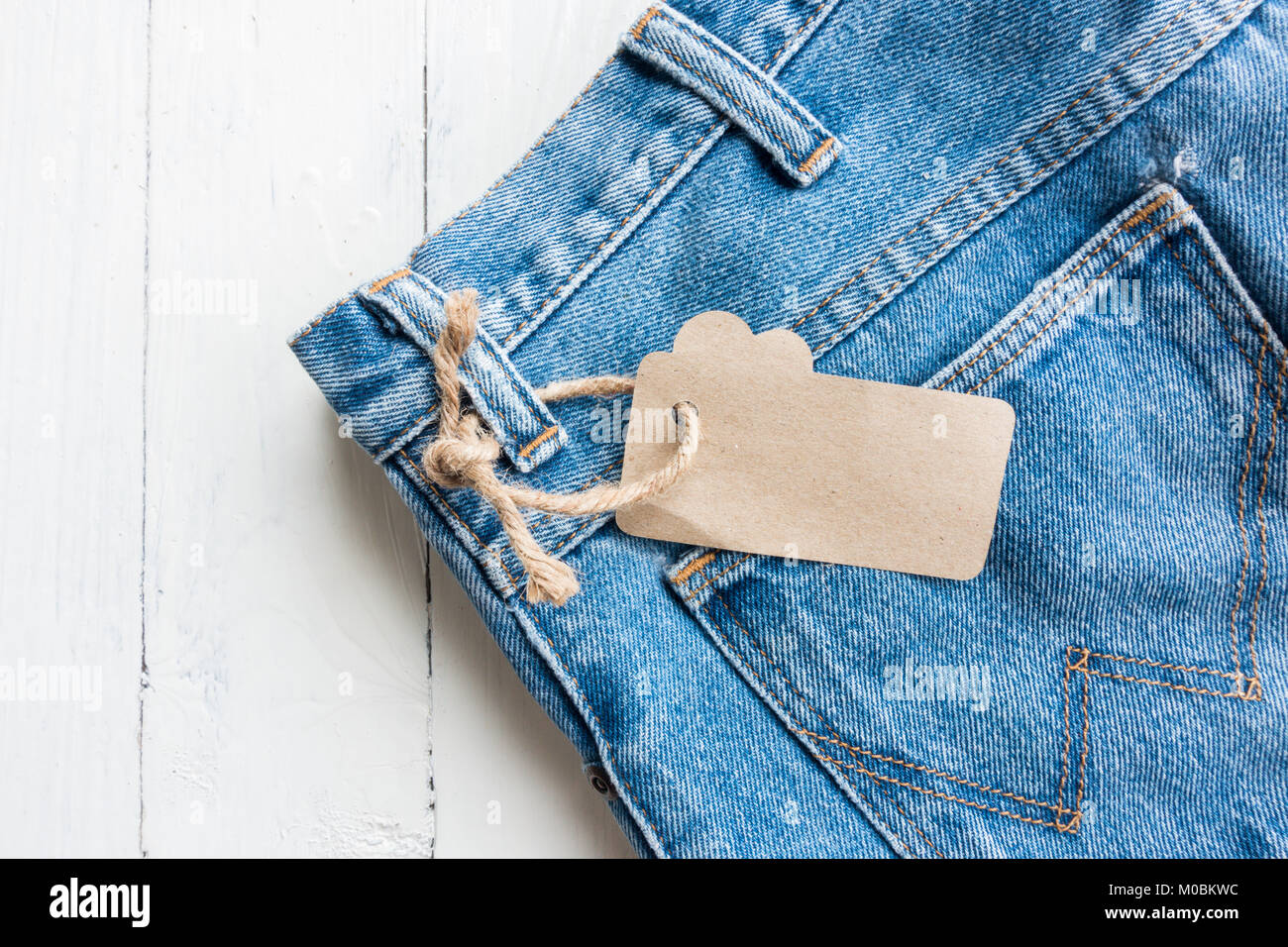 Close up blue thouser jeans isolated on white Stock Photo - Alamy