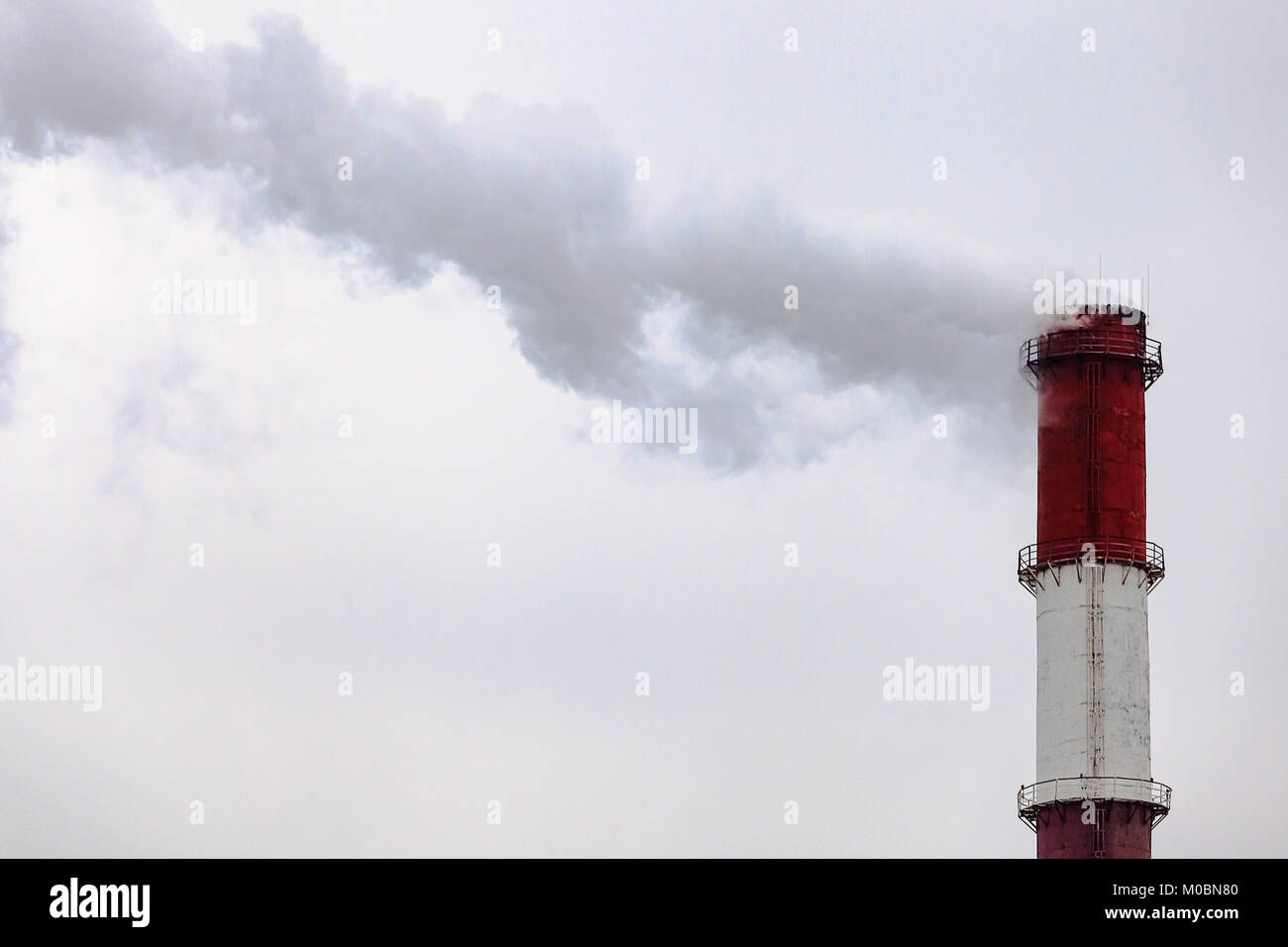 Contamination of the atmosphere by smoke from the heat pipe Stock Photo ...