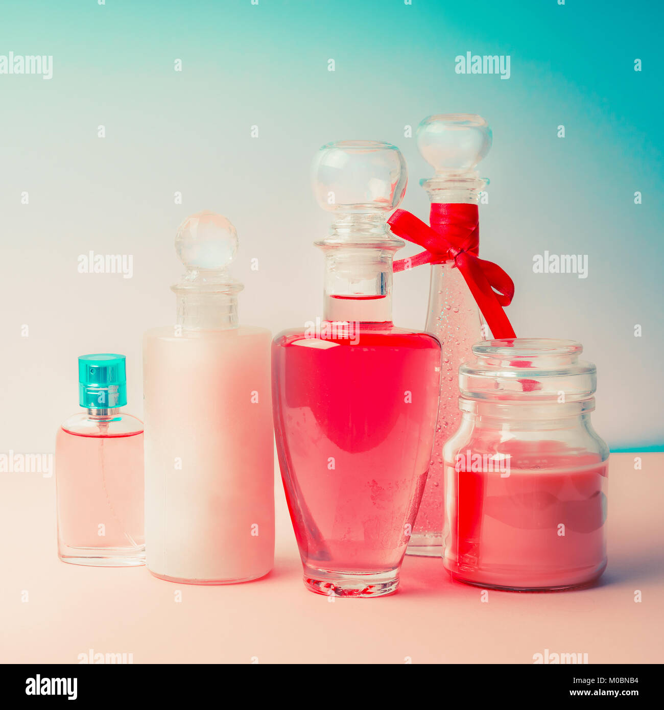 Different cosmetic bottles and products set . Cosmetic package ...