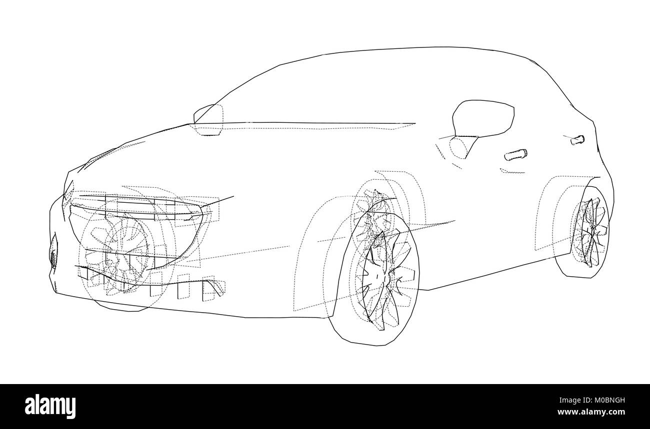 Car outline drawing. Vector Stock Vector Image & Art - Alamy