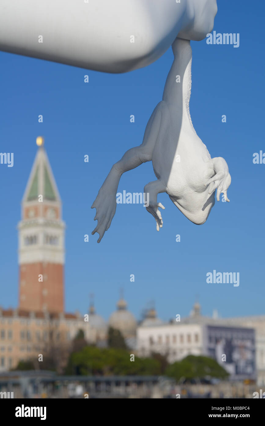 Venice, Italy - December 31, 2012: Sculpture Boy with Frog by Charles ...