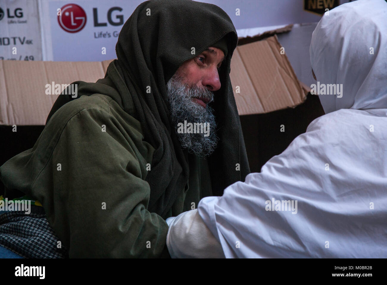 Biagio Conte, a lay missionary, during the hunger strike for the ...
