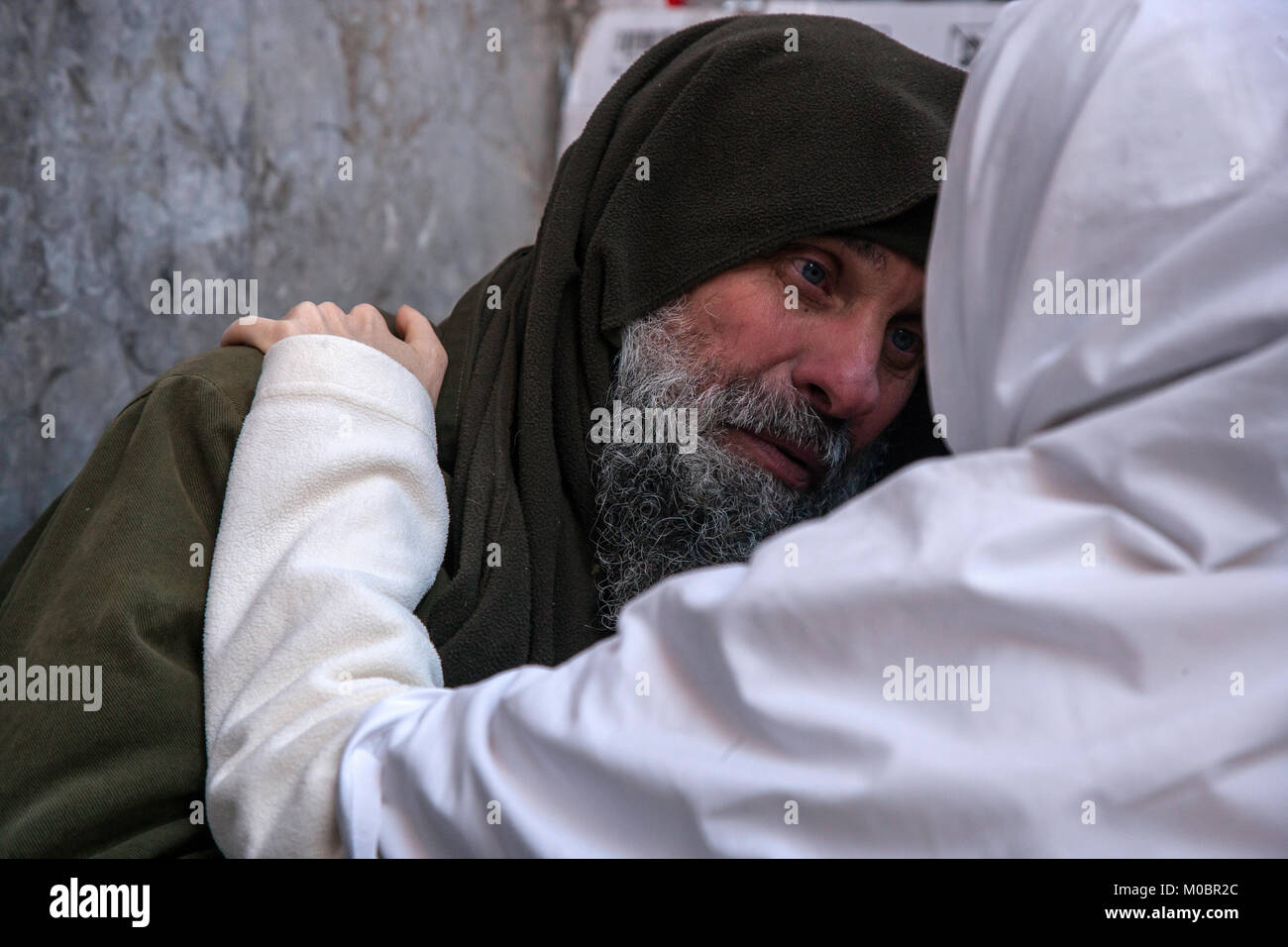 Biagio Conte, a lay missionary, during the hunger strike for the ...