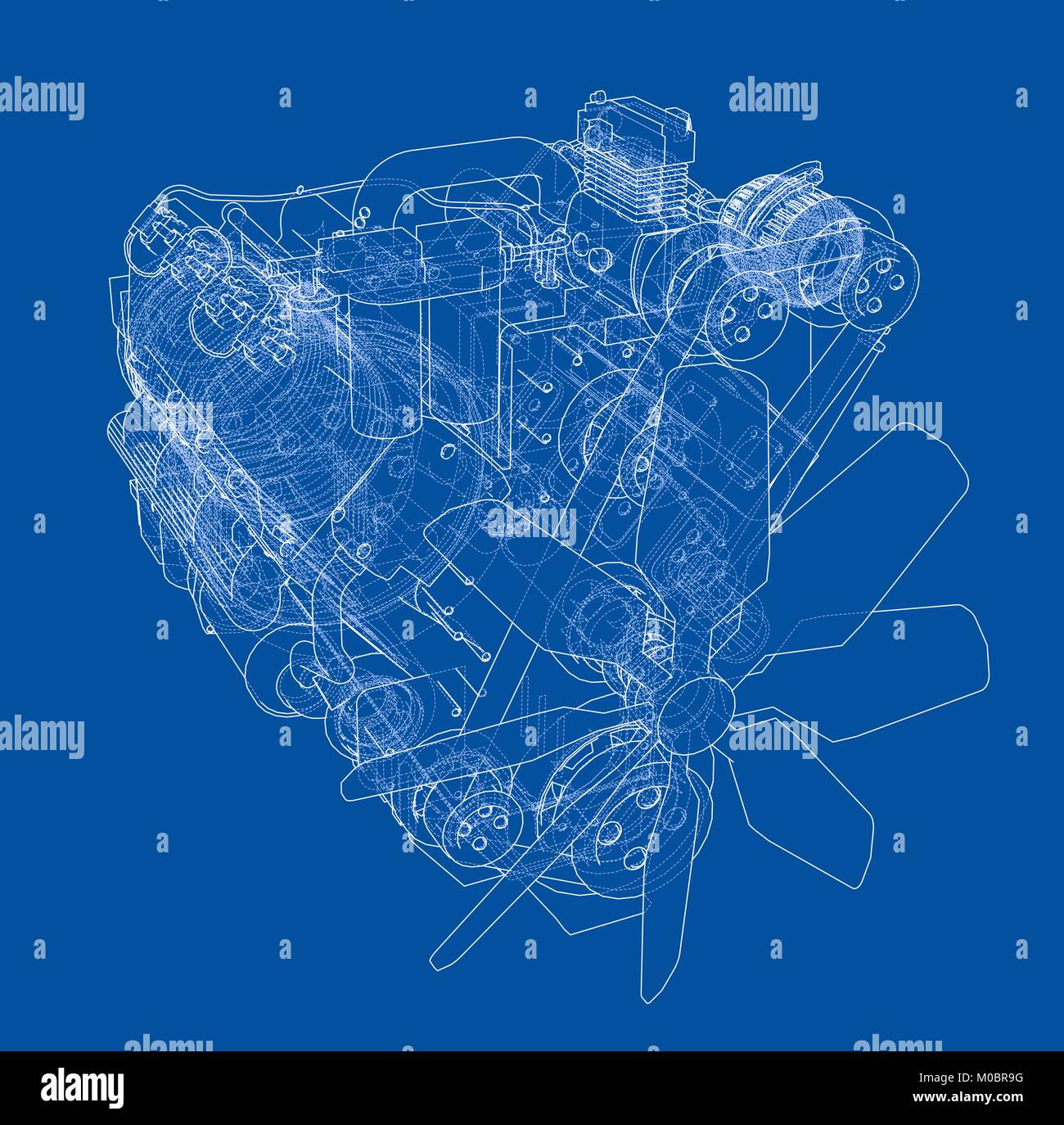 Car engine. Vector rendering of 3d Stock Vector Image & Art - Alamy
