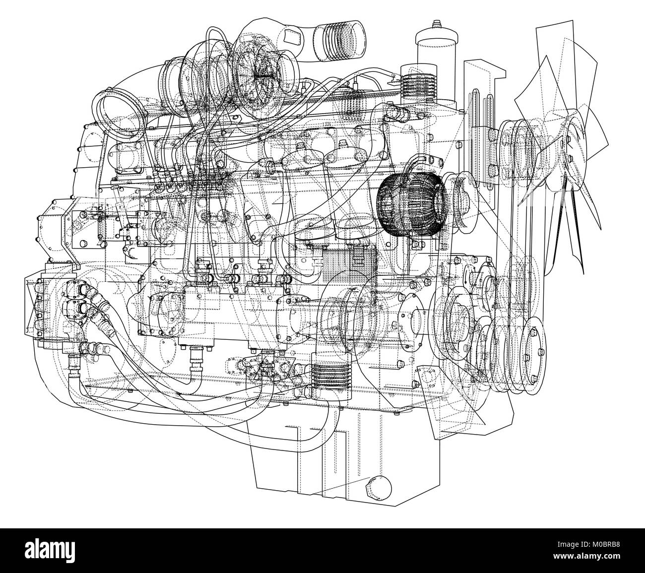 Car engine. Vector rendering of 3d Stock Vector Image & Art - Alamy