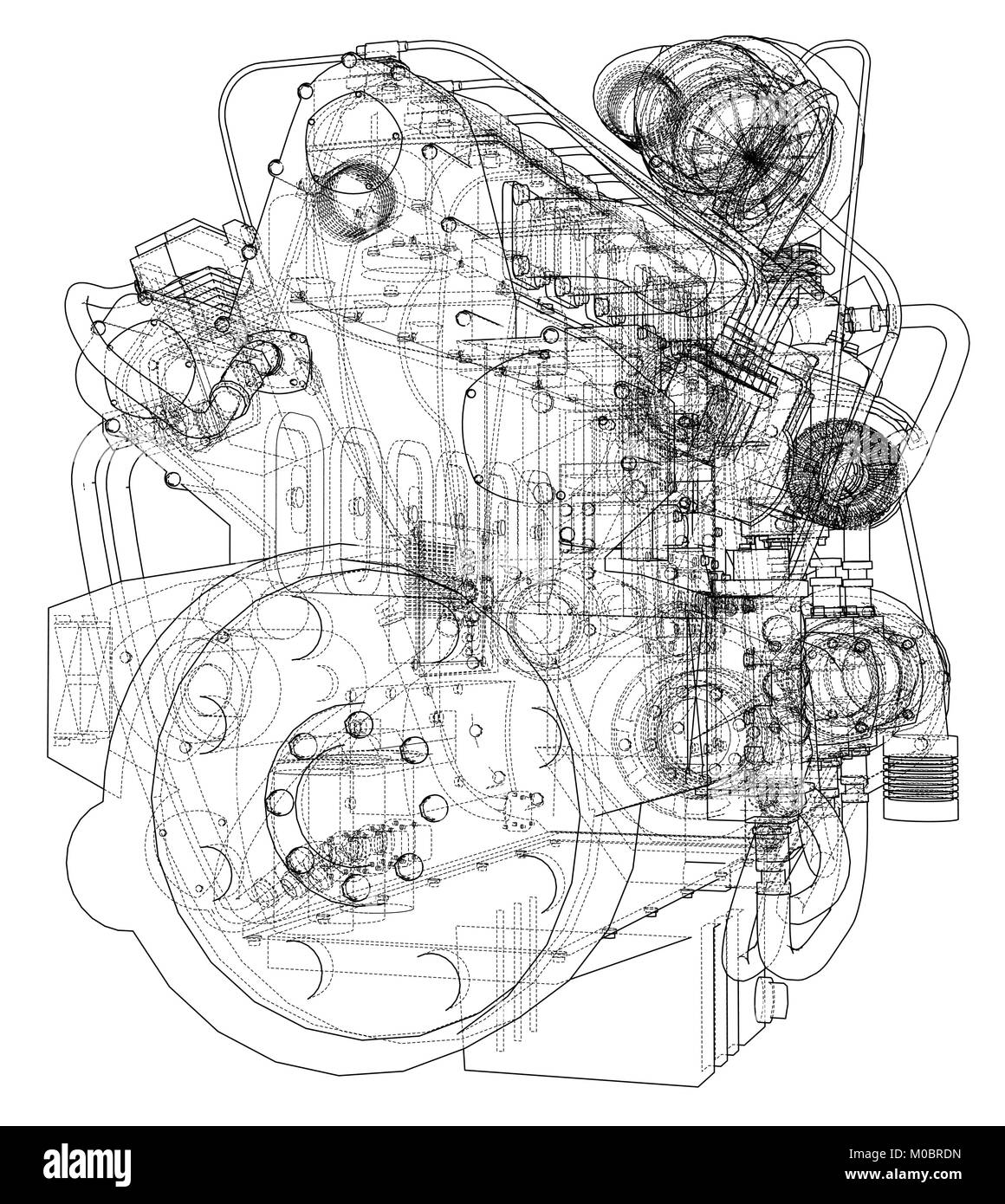 Car engine. Vector rendering of 3d Stock Vector Image & Art - Alamy