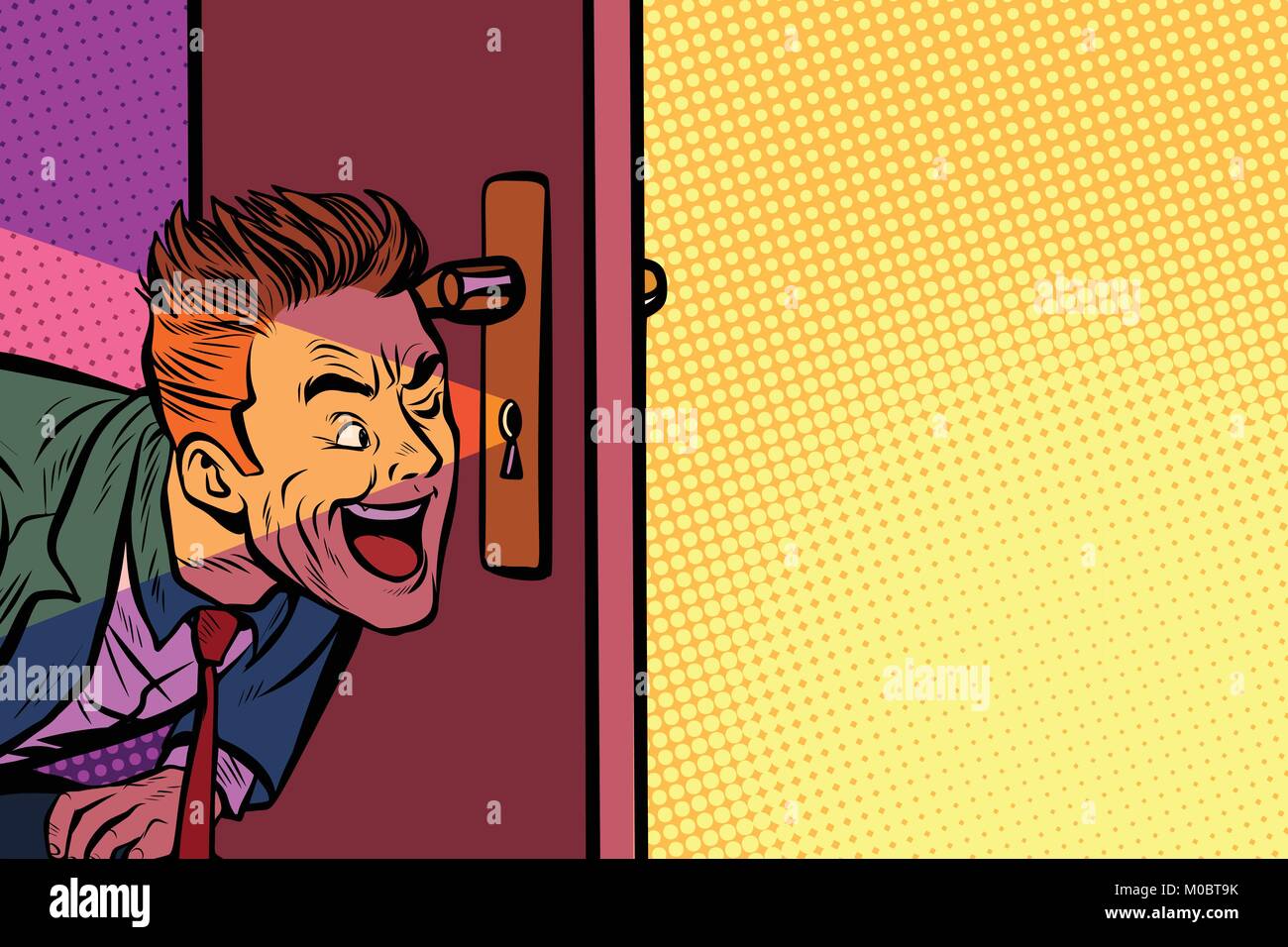 Looking through the peephole Stock Vector Images - Alamy