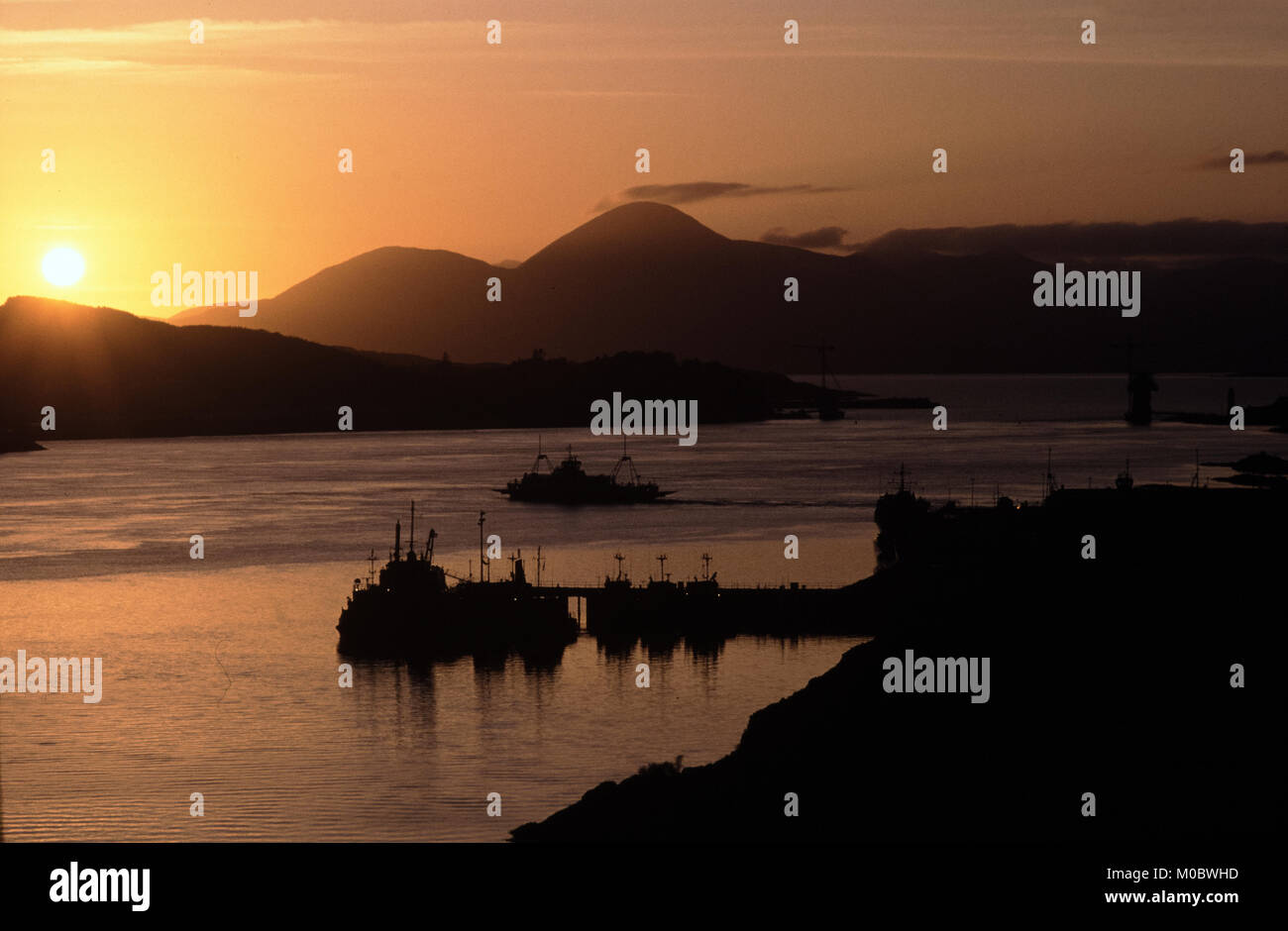 Isle of Skye Ferry as the Skye Bridge was being built in background ...