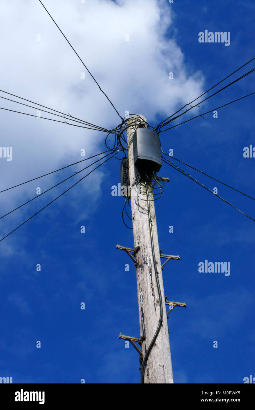 Close-up of Telegraph Pole Stock Photo - Alamy