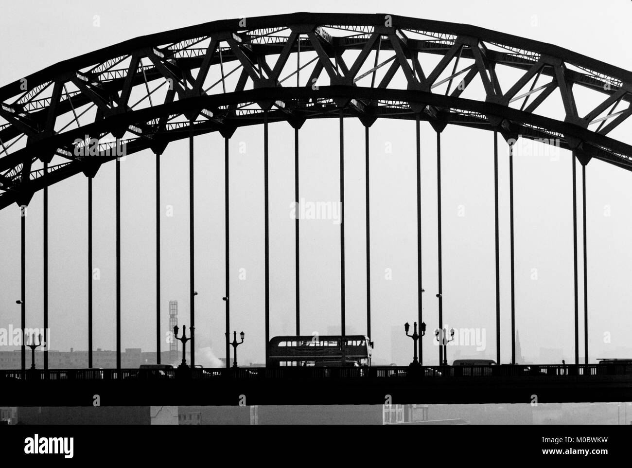 Newcastle upon Tyne,Tyne and Wear, England, UK. 1985 Tyne Bridge across ...