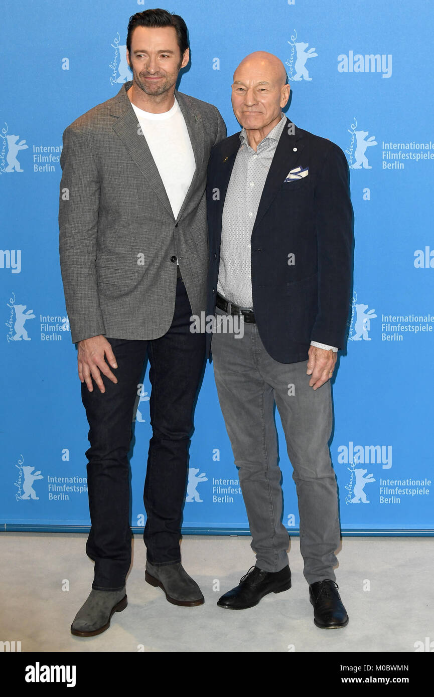 Hugh Jackman And Patrick Stewart Attend A Photocall For Logan During The