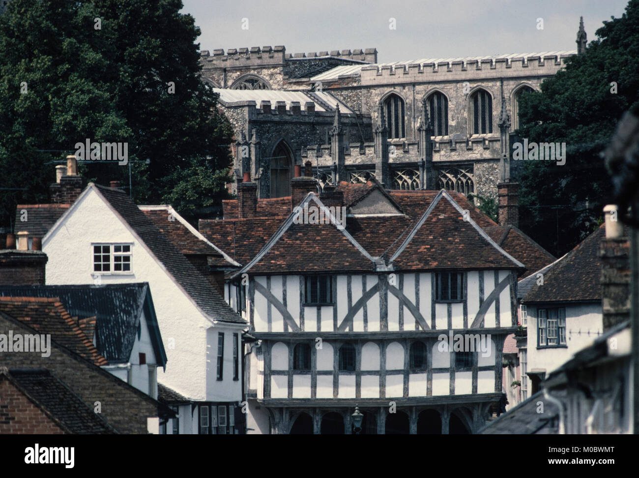 Thaxted Essex England showing the Timber Framed 14th century Guildhall ...