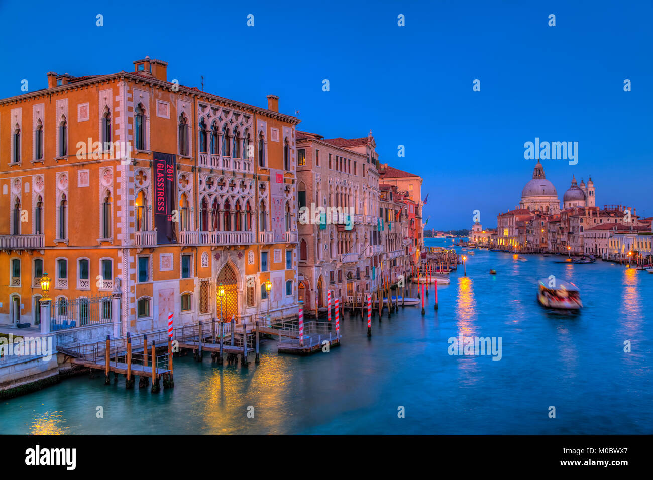 An evening view of the Grand Canal, Veneto, Venice, Italy, Europe Stock ...