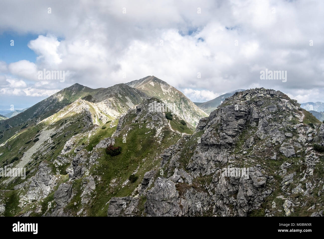 Ostredok, Vysna Magura and Jakubina peaks on Otrhance mountain ridge in ...