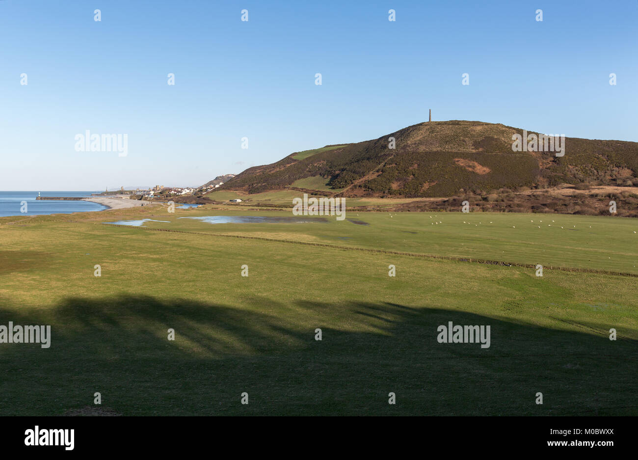 Town of Aberystwyth, Wales. Picturesque view of the Ceredigion Coast ...