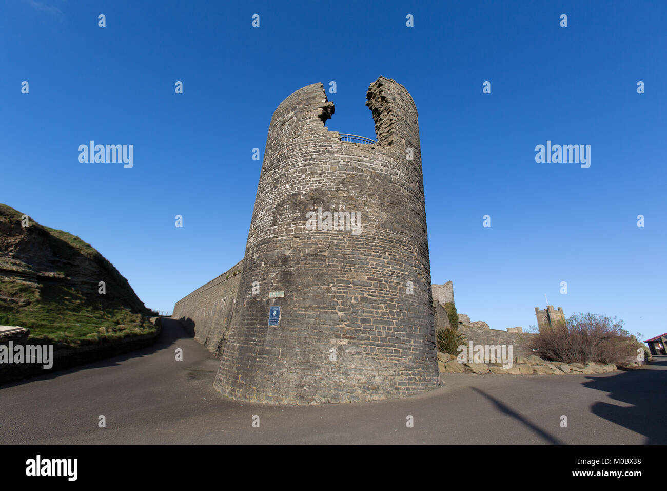 Town of Aberystwyth, Wales. The Grade 1 listed, 13th century, ruined ...