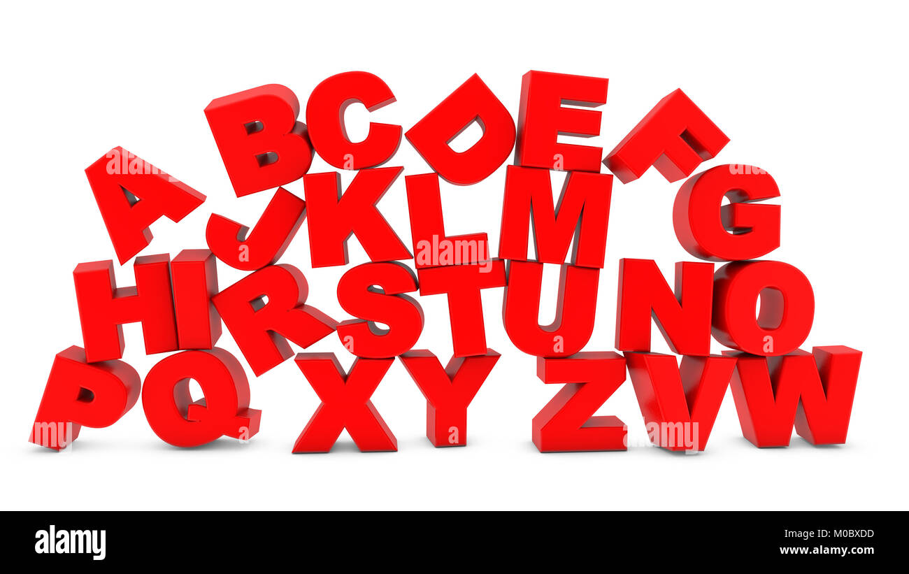3d render Colorful letters falling to the ground Stock Photo - Alamy