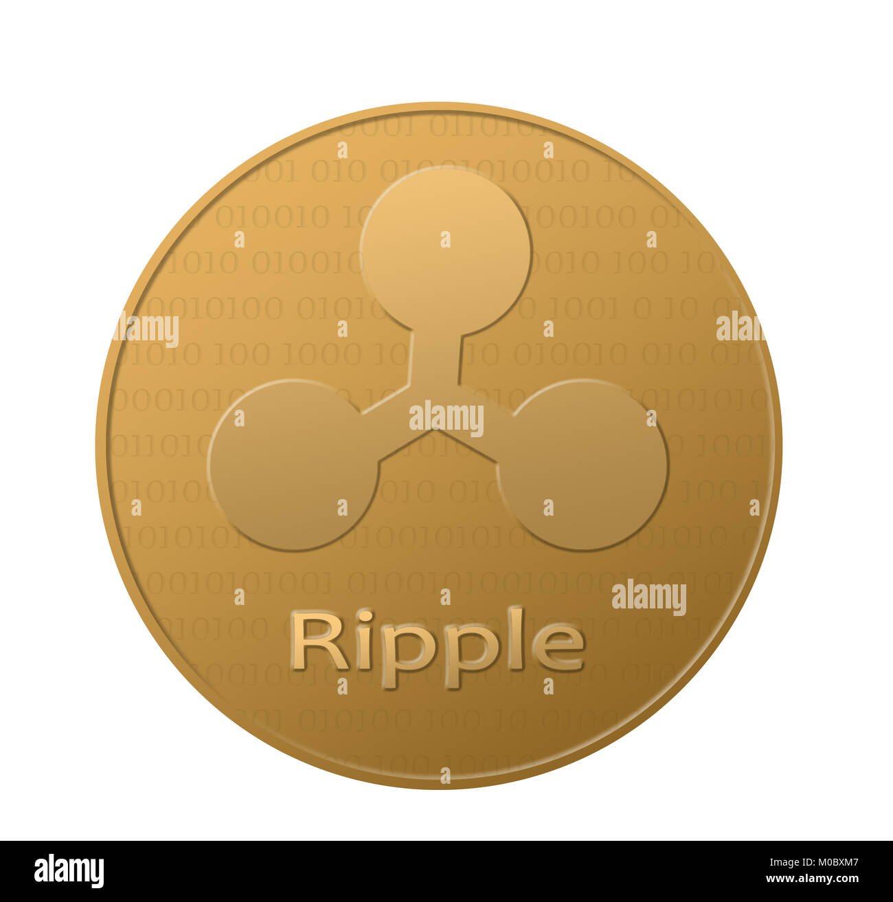 ripple crypto currency on white isolated background Stock Photo - Alamy