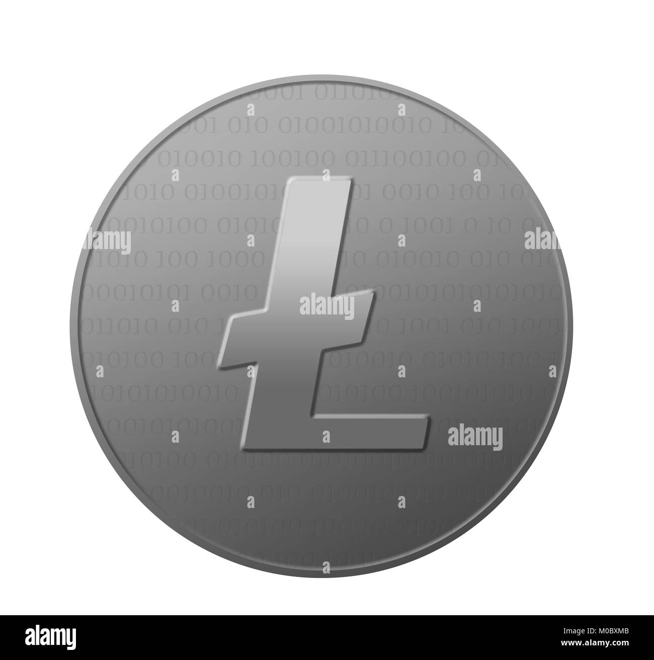 litecoin crypto currency on white isolated background Stock Photo - Alamy