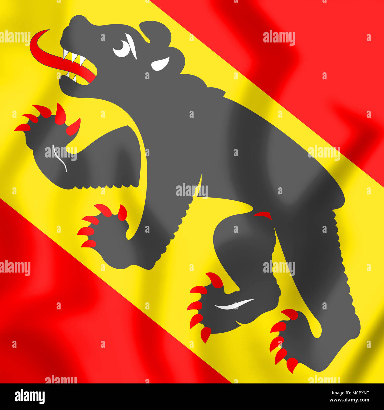 3D Flag of Bern Canton, Switzerland. 3D Illustration Stock Photo - Alamy
