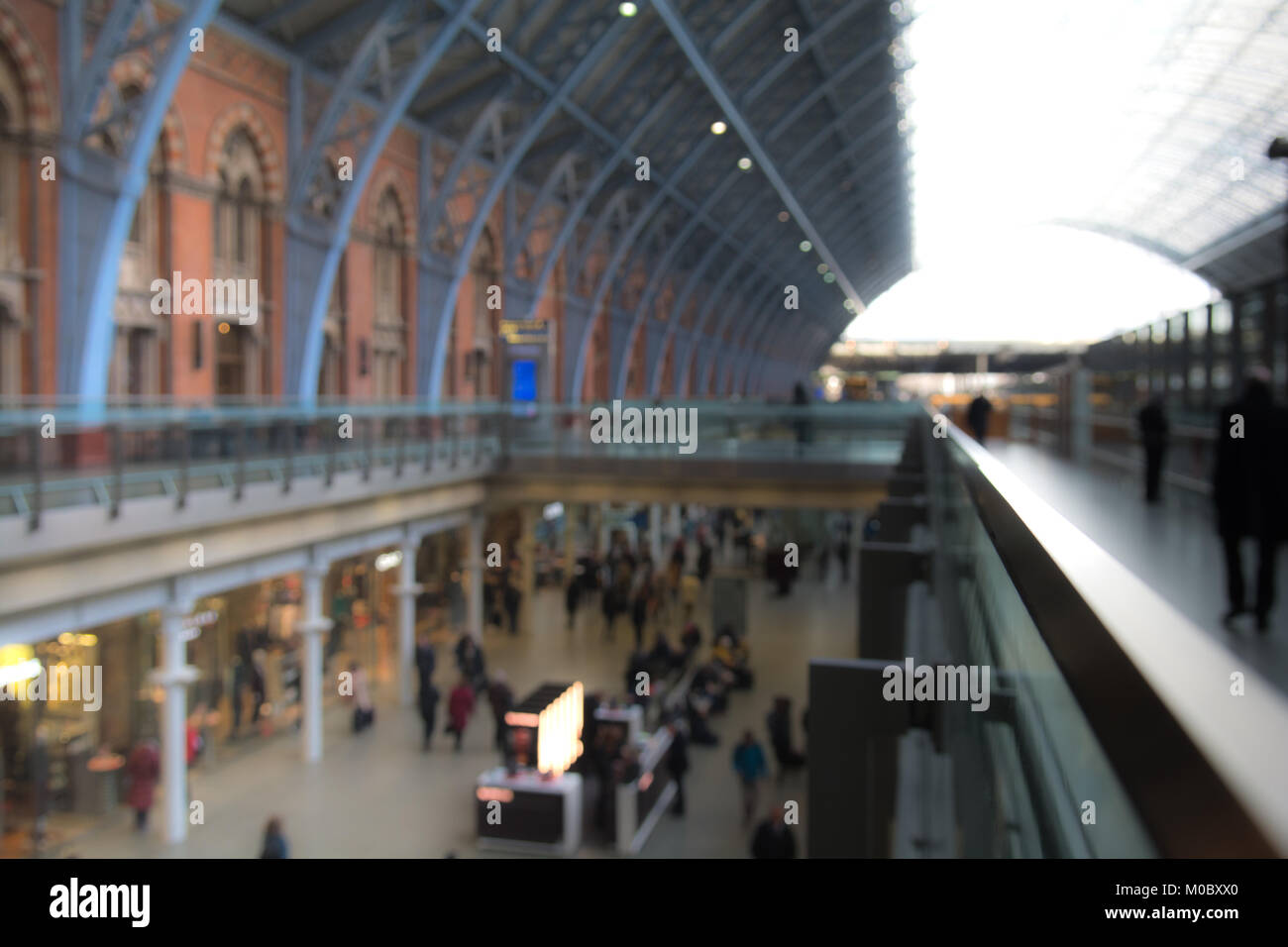 Train station blurred background for transport Stock Photo - Alamy