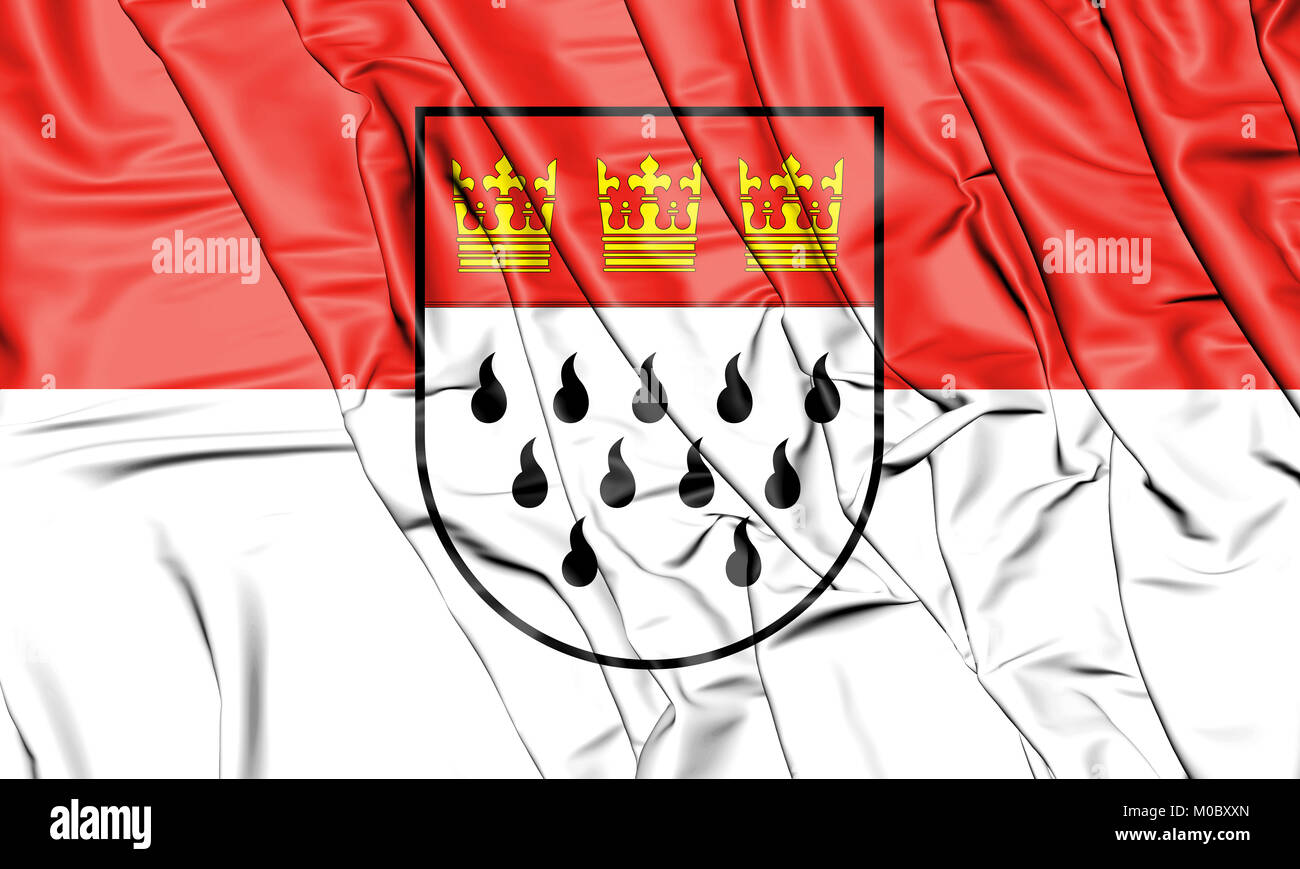 3D Flag of Cologne, Germany. 3D Illustration Stock Photo - Alamy