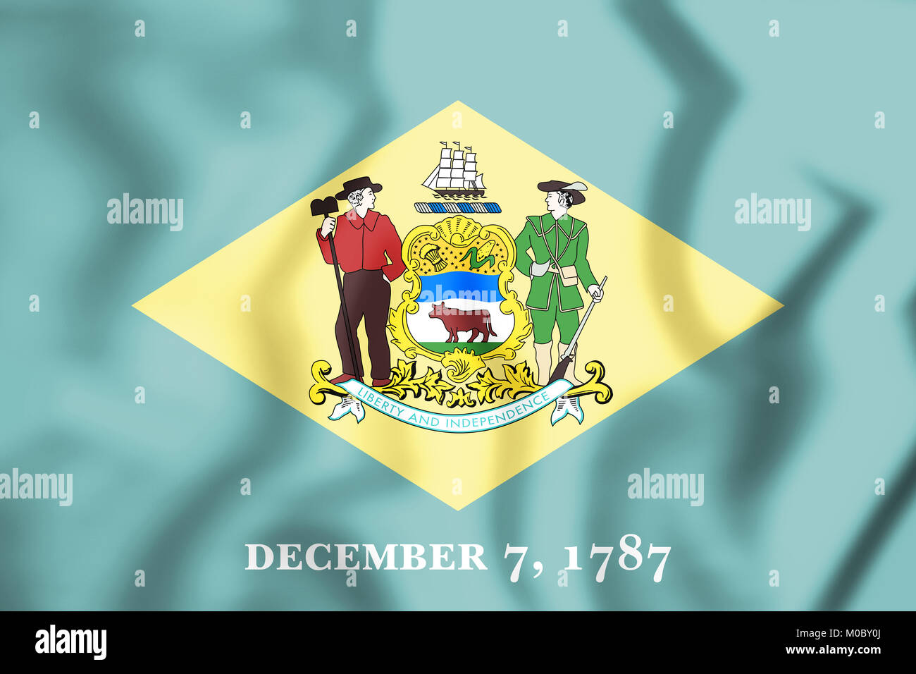 3D Flag of Delaware state, USA. 3D Illustration Stock Photo - Alamy
