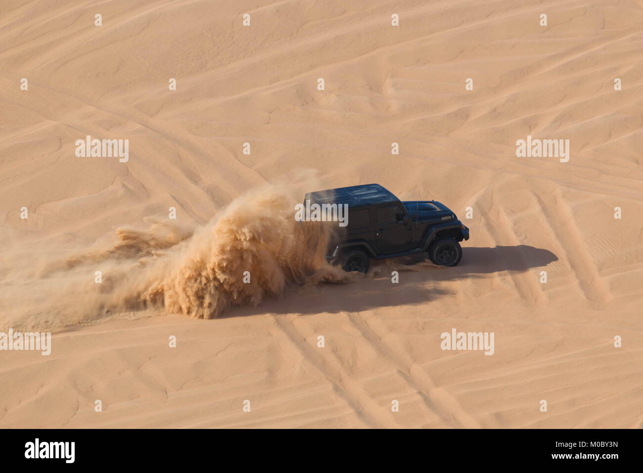 Off road desert driving in Sweihan area of Abu Dhabi, UAE. The ...