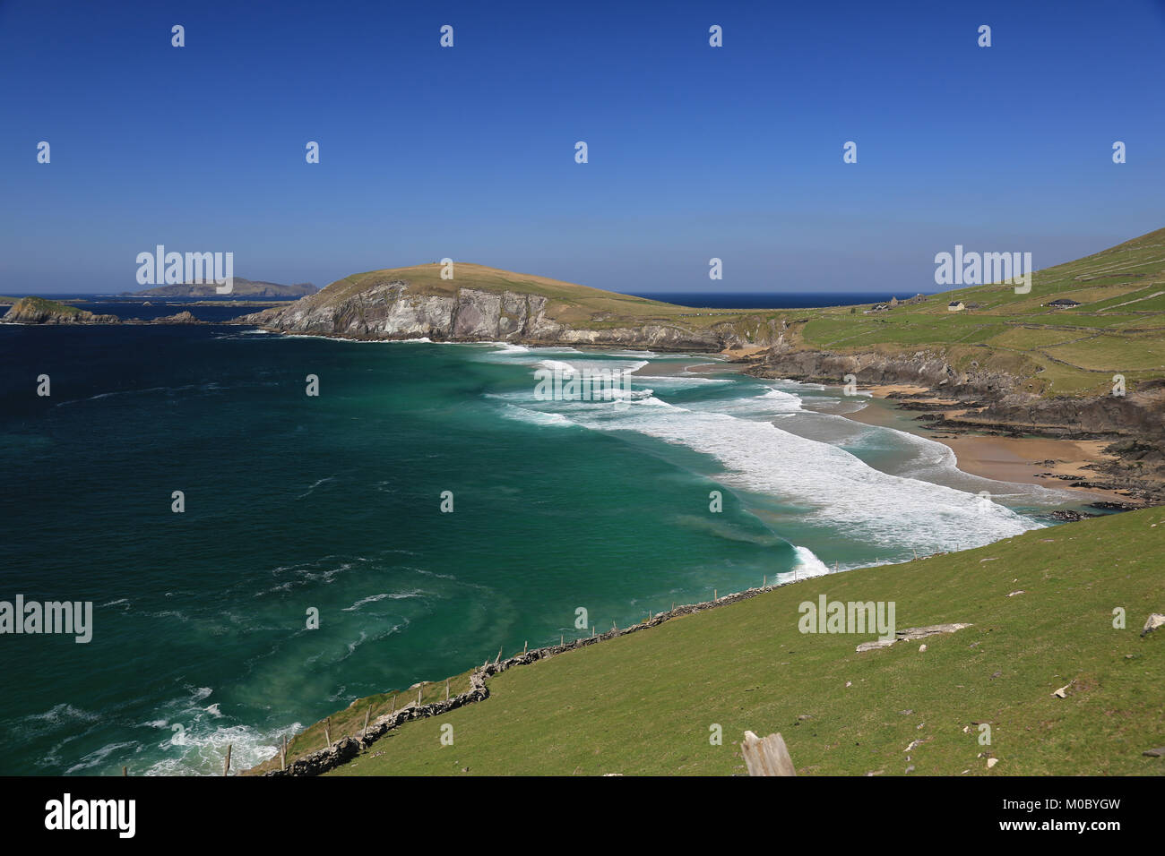 Aerial views of ocean, land, mountains of Ireland Stock Photo - Alamy
