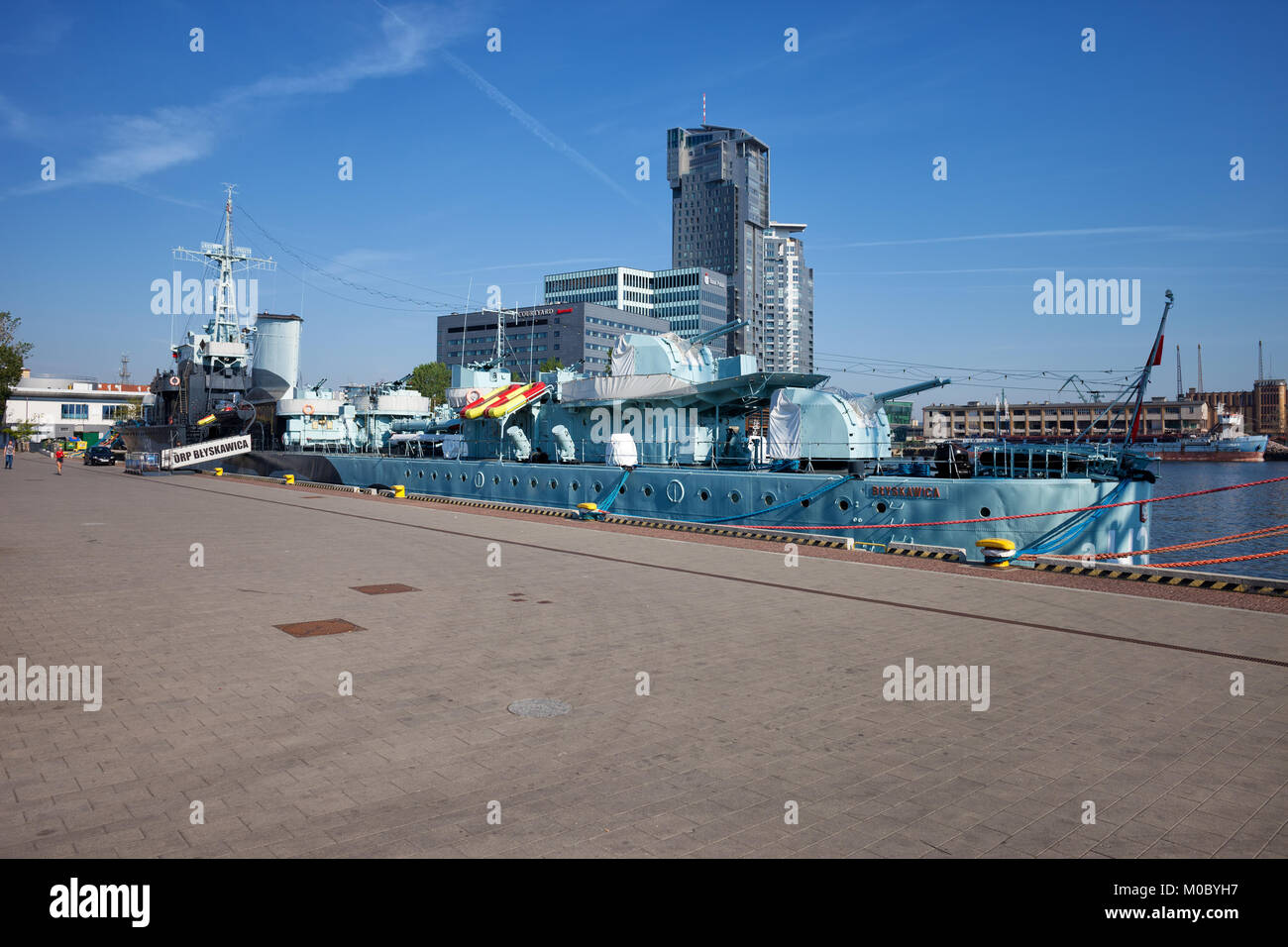 ORP Blyskawica Grom-class destroyer in Gdynia city, Poland, served in ...