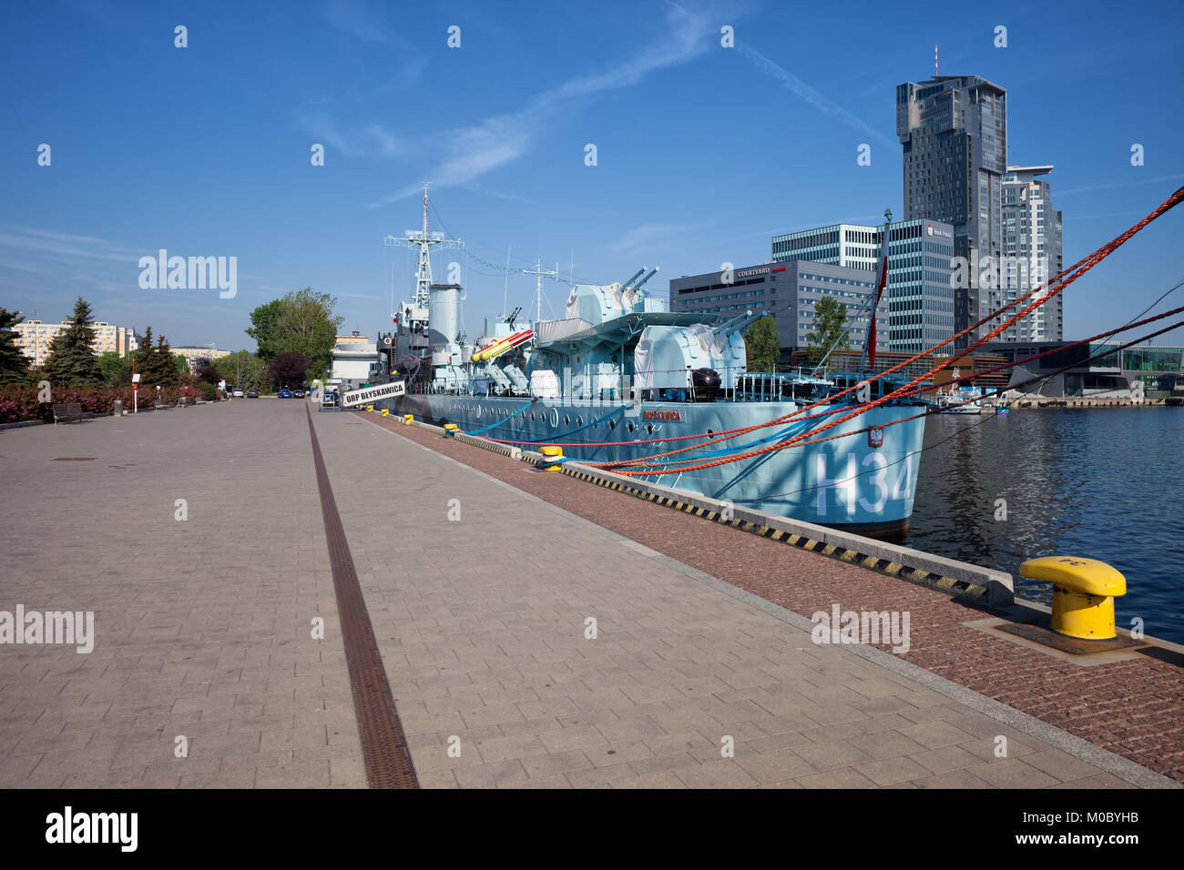 ORP Blyskawica Grom-class destroyer in Gdynia city, Poland, served in ...