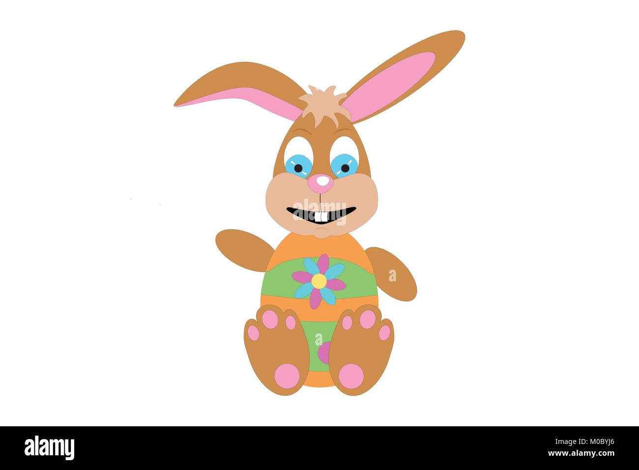 Illustration of easter bunny boy with easter egg as body, vector of ...