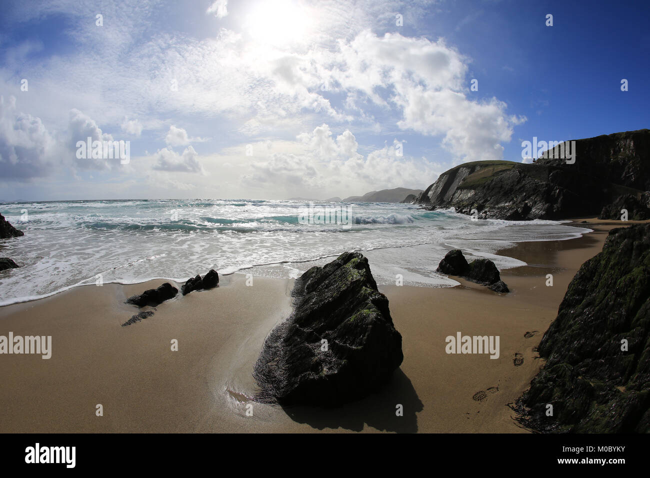 Sandy shoreline in Ireland Coastal Stock Photo - Alamy