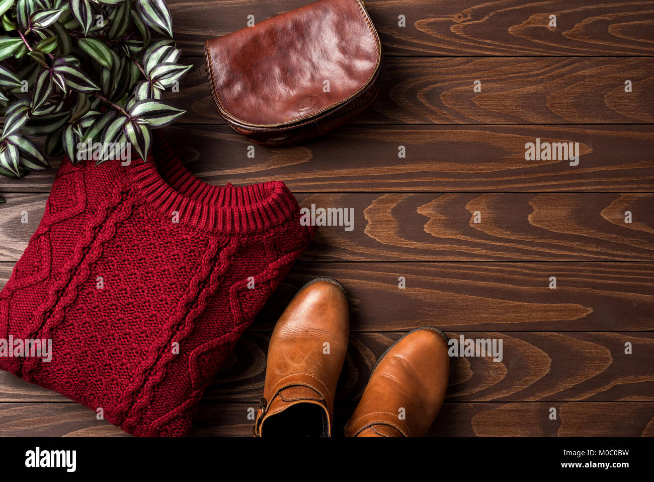 Female winter or autumn outfit. Fashion background Stock Photo - Alamy